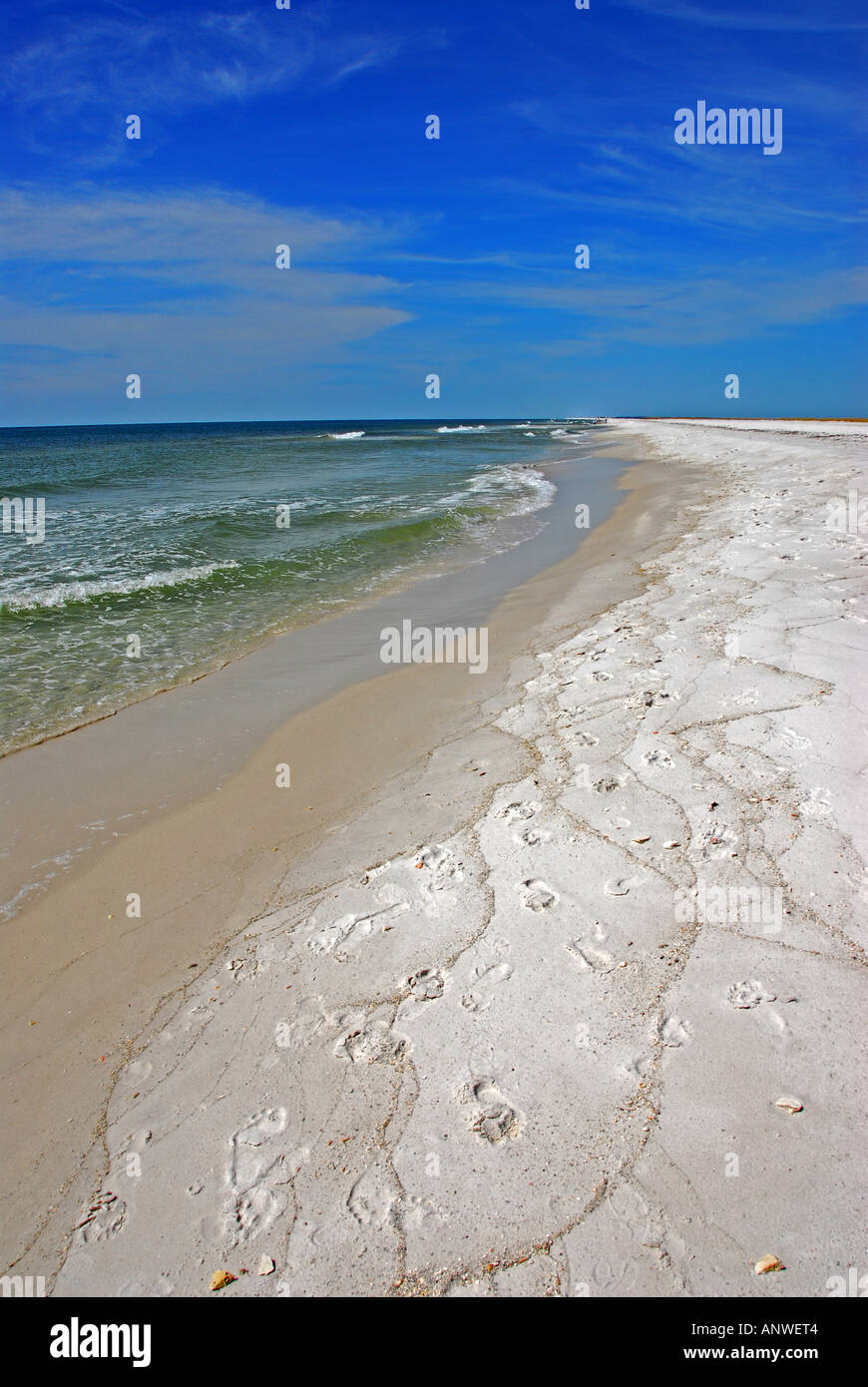 Florida Gulf Islands National Seashore deserted clean beach along Gulf ...