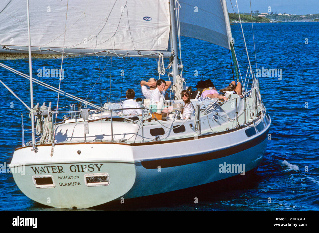 Yacht Water Gypsy in the Great Sound Bermuda Stock Photo - Alamy