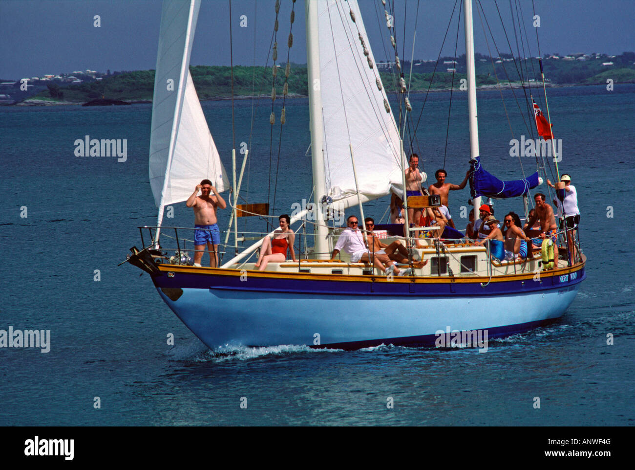 Yacht in the Great Sound Bermuda Stock Photo - Alamy
