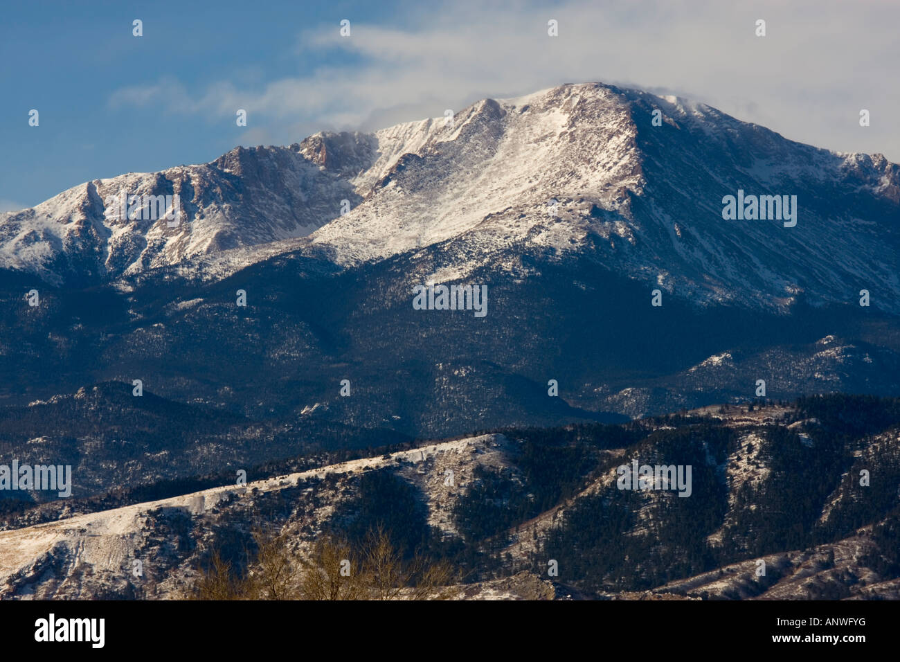 Pikes Peak Colorado on a cold windy winter morning Stock Photo - Alamy