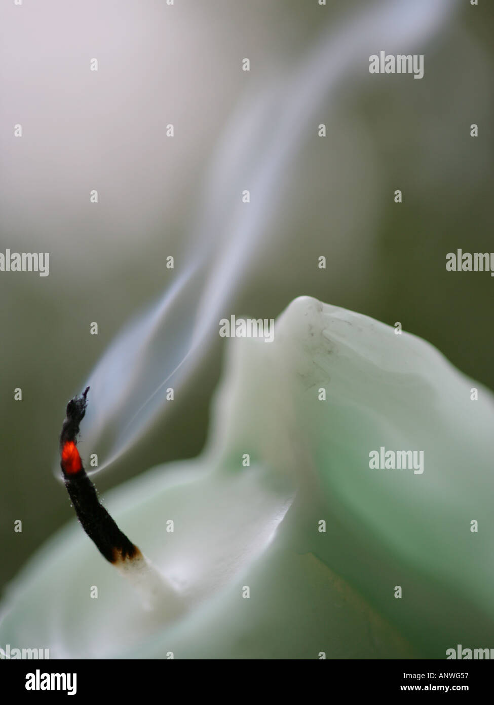 Smoke rising from a candle Stock Photo - Alamy