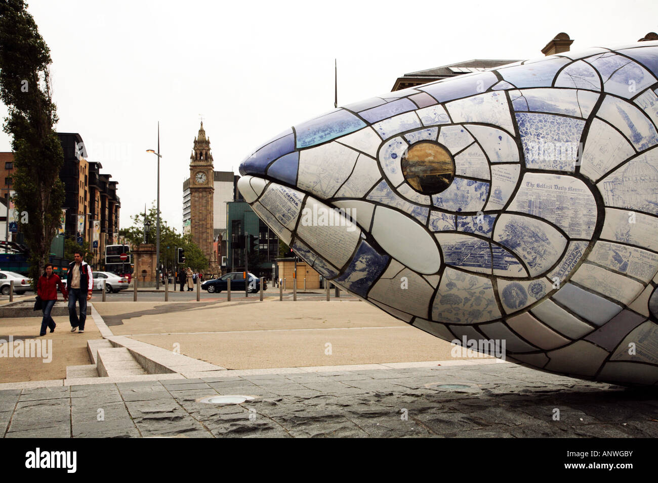 Big Fish by John Kindness, Donegall Quay, Belfast Stock Photo - Alamy