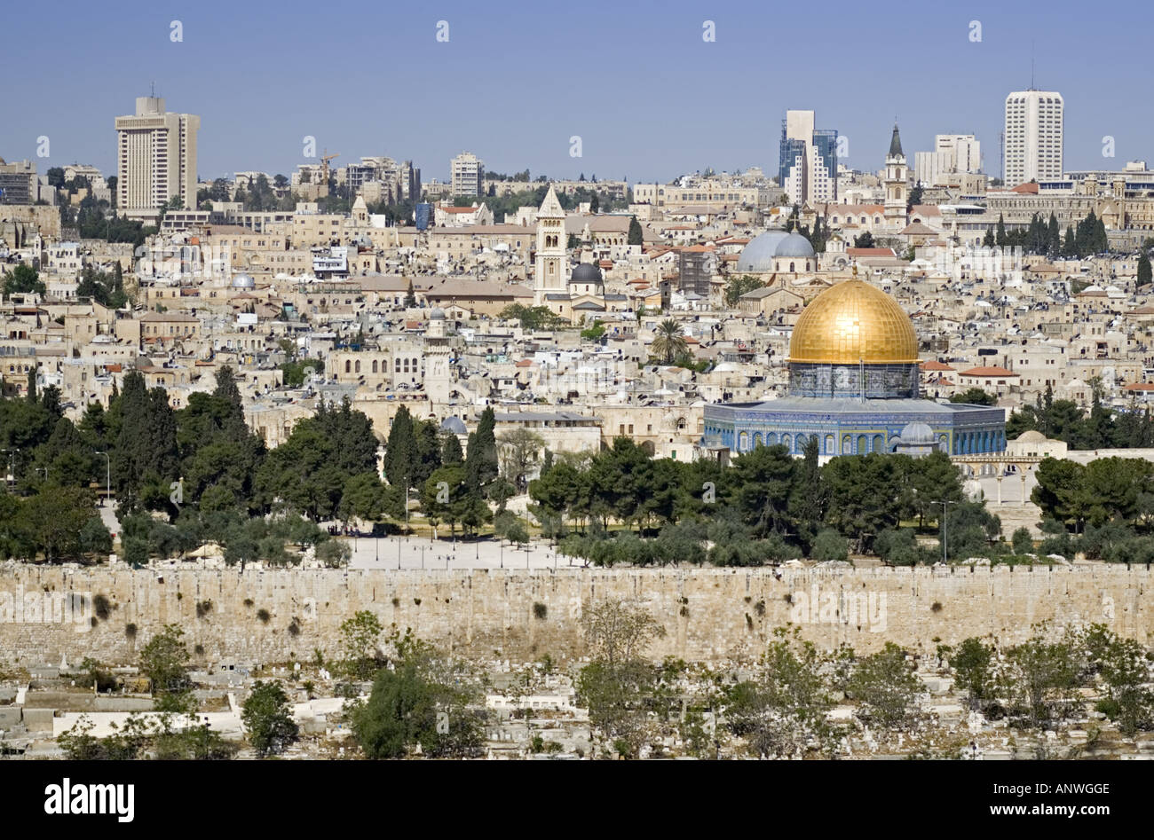 ISRAEL JERUSALEM Skyline of Jerusalem from the Mount of Olives ...