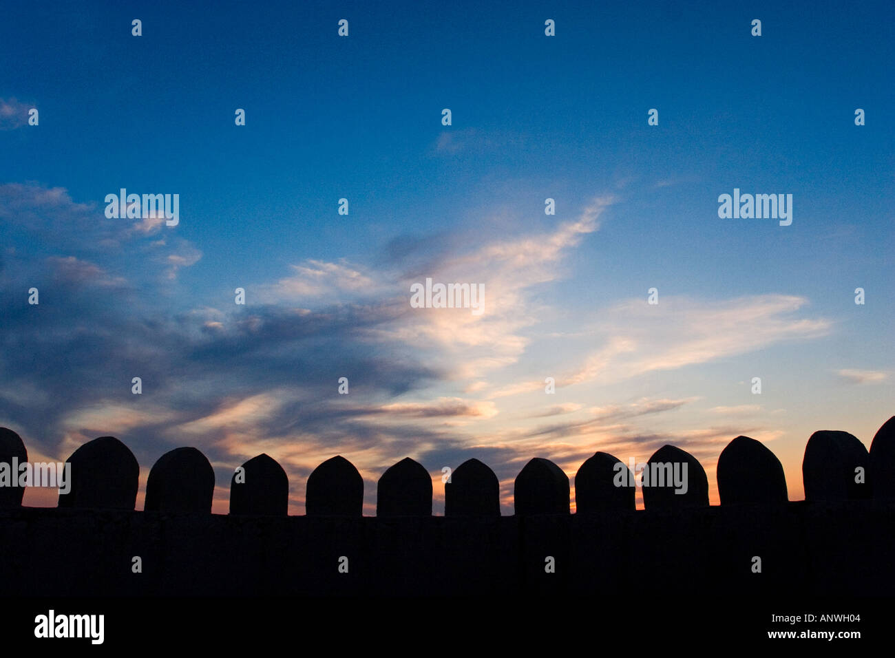 Silhouette of Khiva walls at sunset Khiva Uzbekistan Stock Photo - Alamy