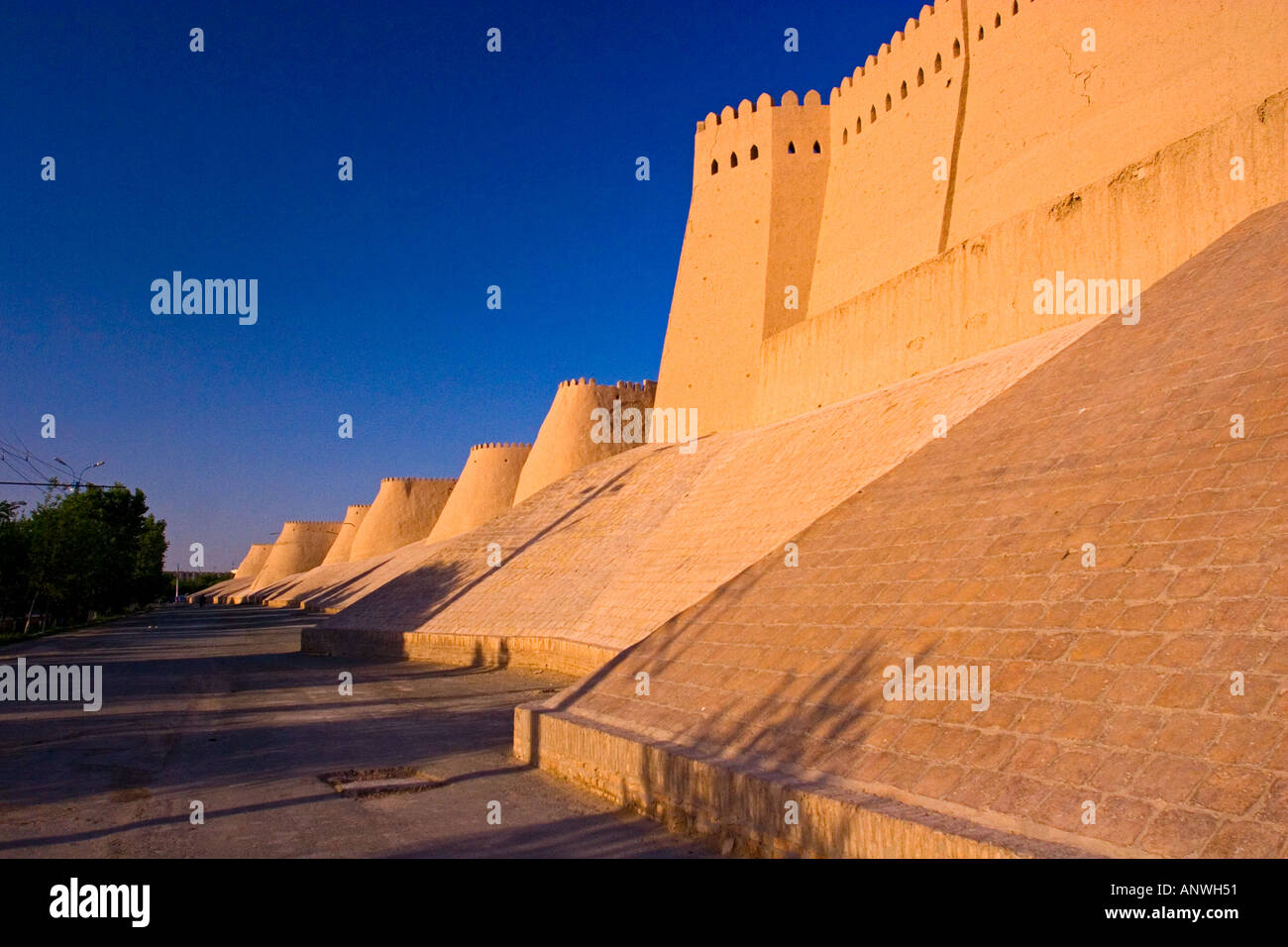 Khiva walls at sunset Khiva Uzbekistan Stock Photo - Alamy