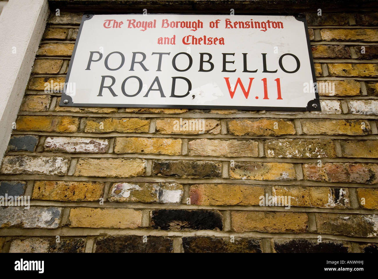 Portobello Road street sign London Stock Photo - Alamy