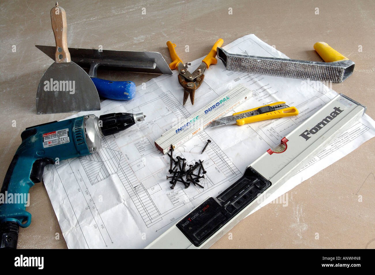 Construction site tools hi-res stock photography and images - Alamy