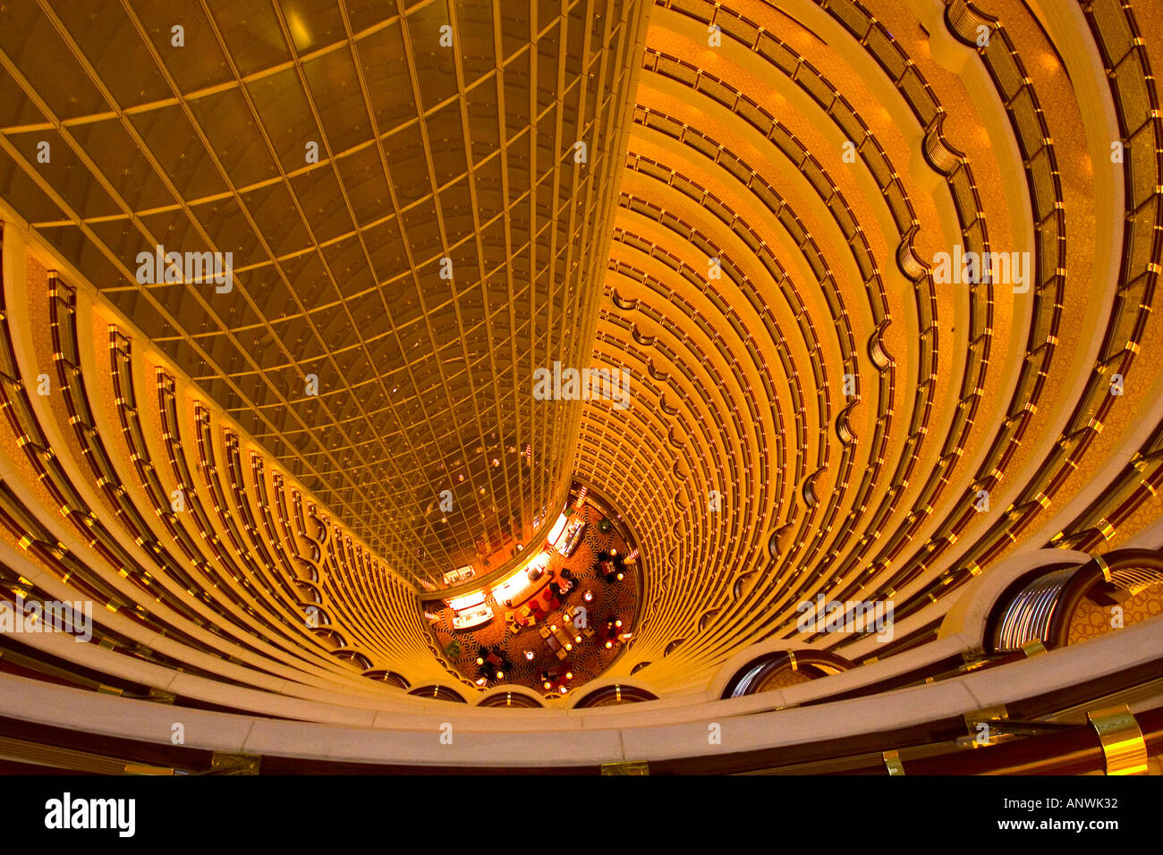 The Atrium of the 52 storey Grand Hyatt Hotel in Shanghai China Stock ...