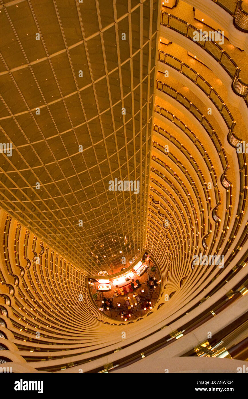 The Atrium of the 52 storey Grand Hyatt Hotel in Shanghai China Stock ...