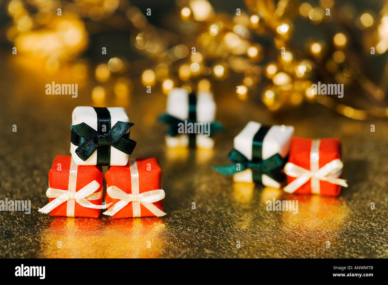 Christmas parcels decoration Stock Photo - Alamy