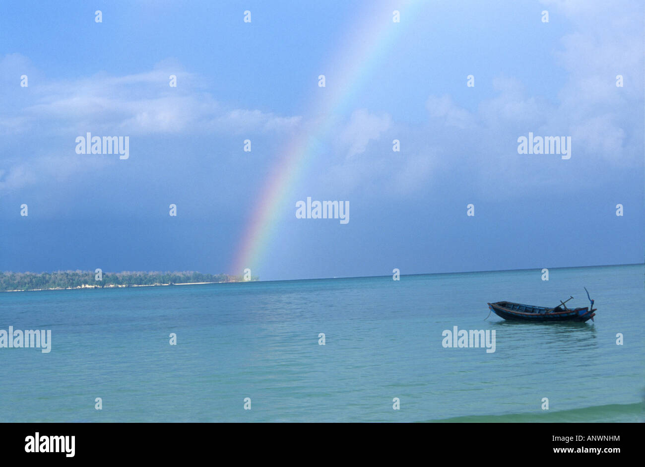rainbow overlooking the sea Stock Photo - Alamy