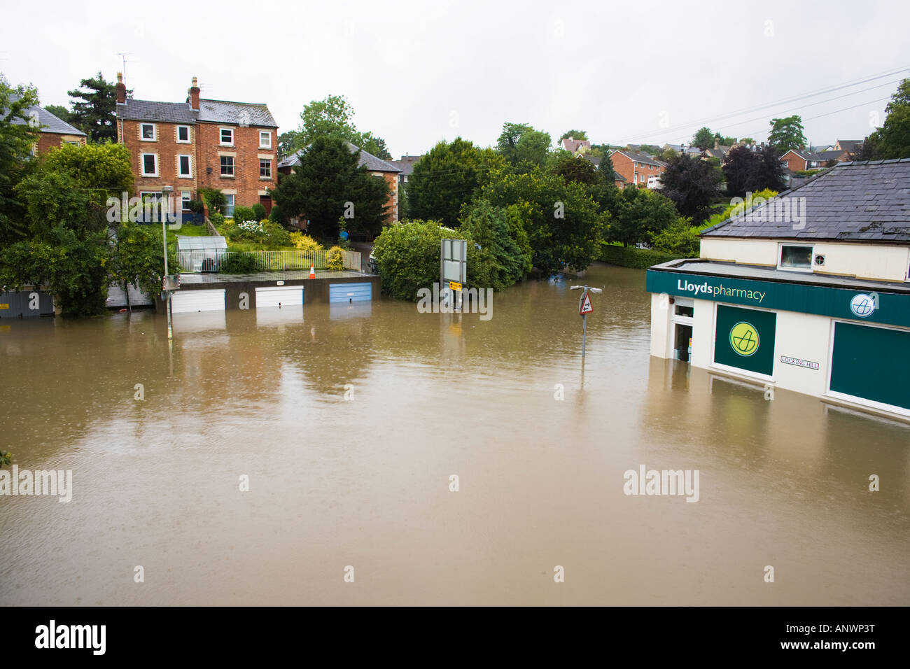 Flooding on Slad Road in Stroud July 2007 Stock Photo - Alamy