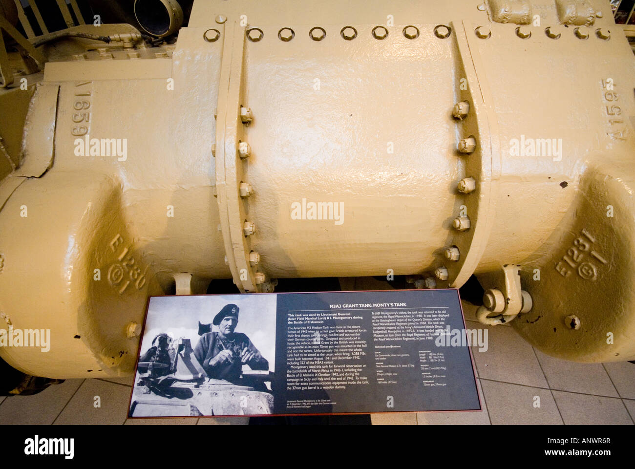 M3A3 grant tank:monty's tank close up, imperial war museum london Stock ...