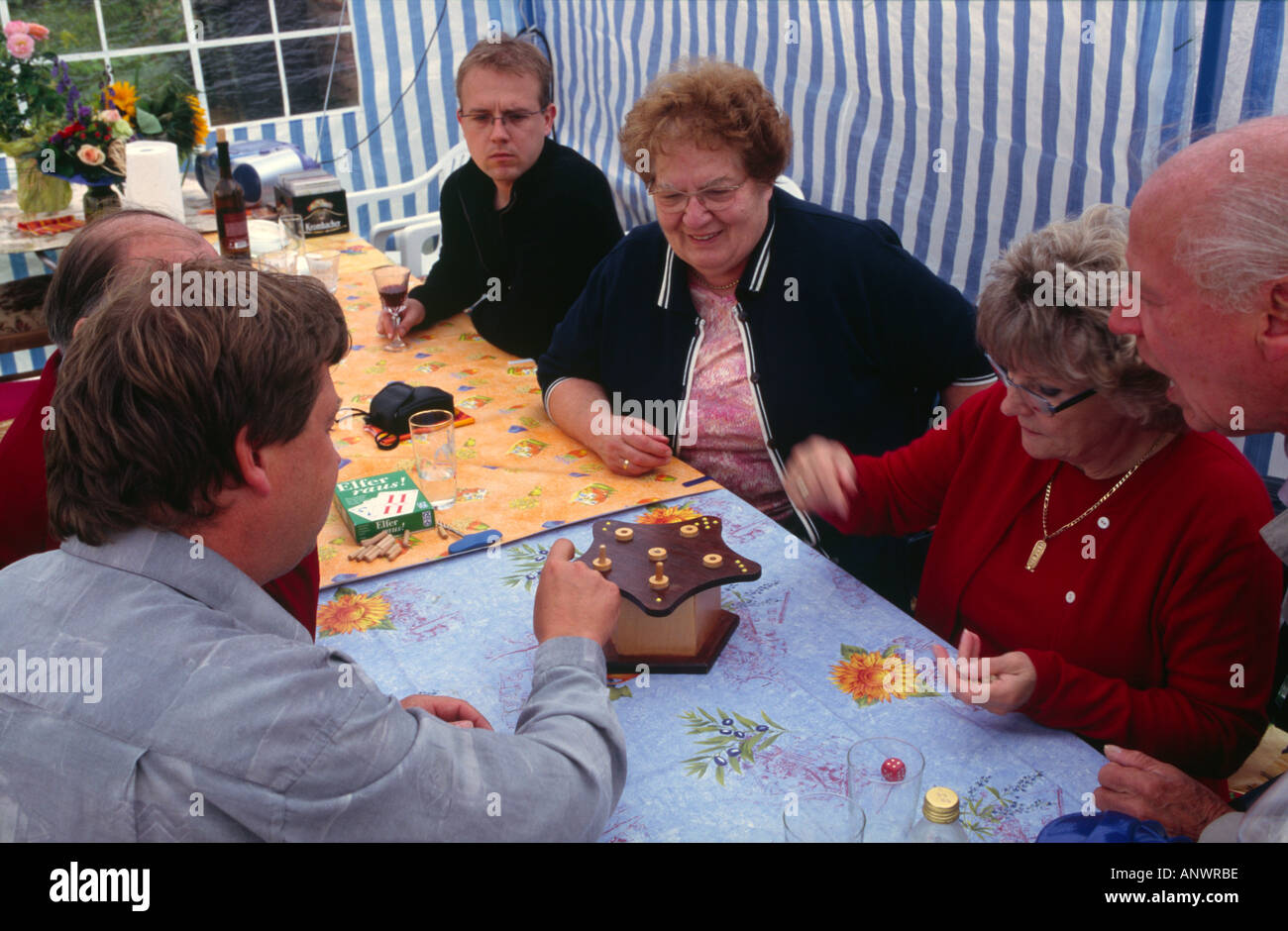 Playing party game Stock Photo - Alamy
