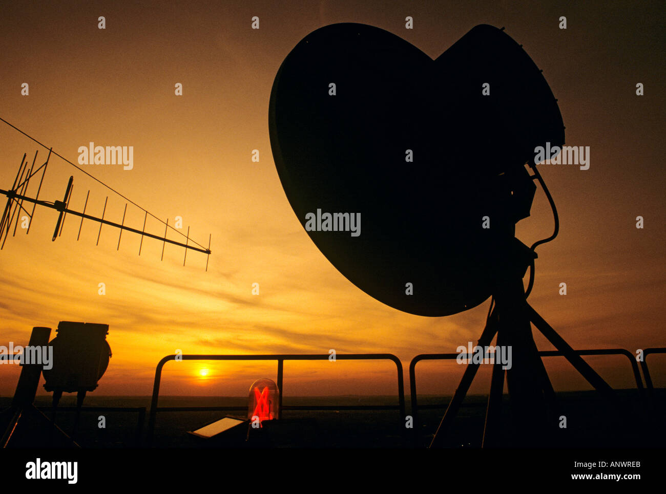 Telecommunications dish on Radio Tower in Prague Czech Republic Stock ...