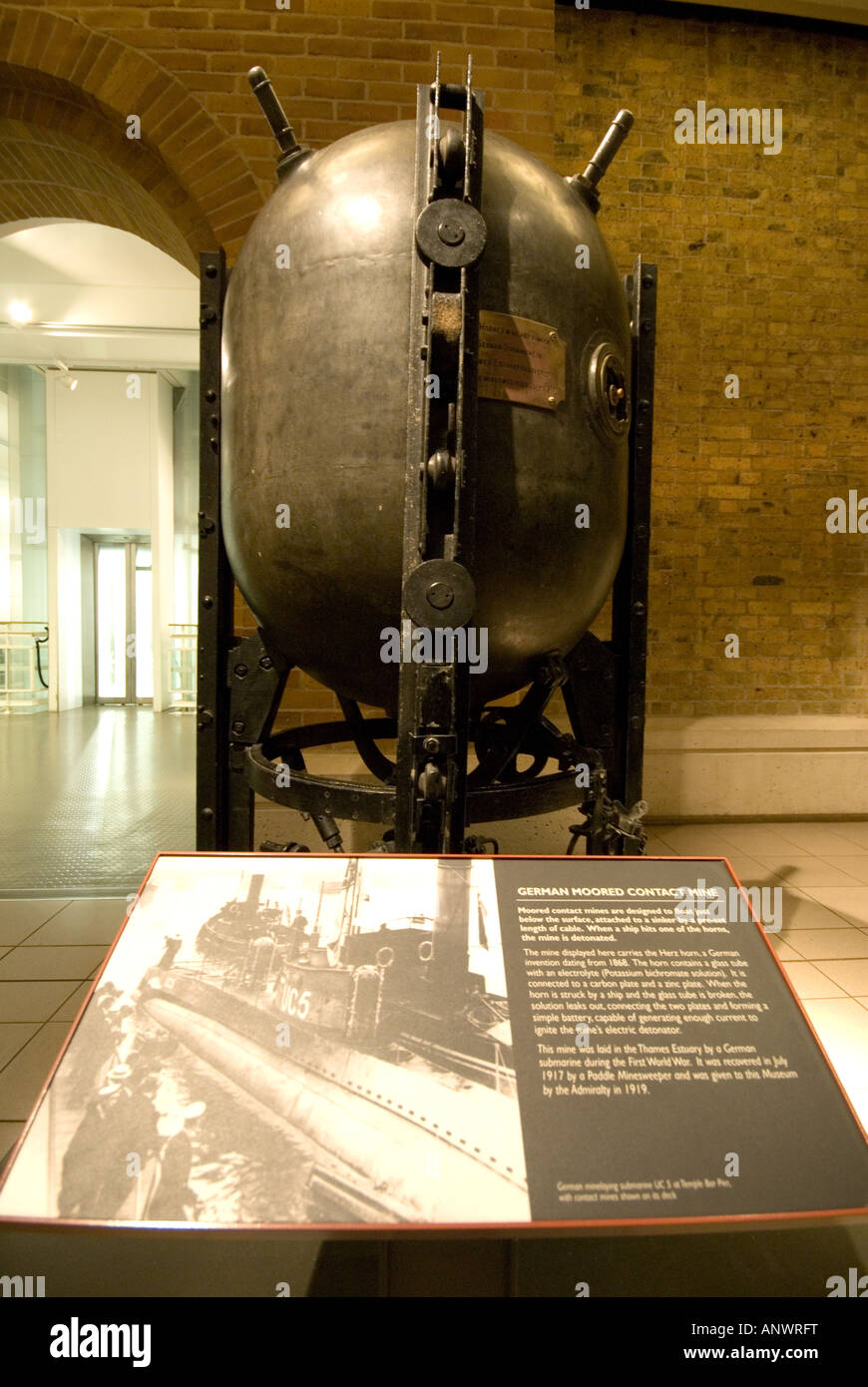 german moored contact mine, imperial war museum london Stock Photo - Alamy
