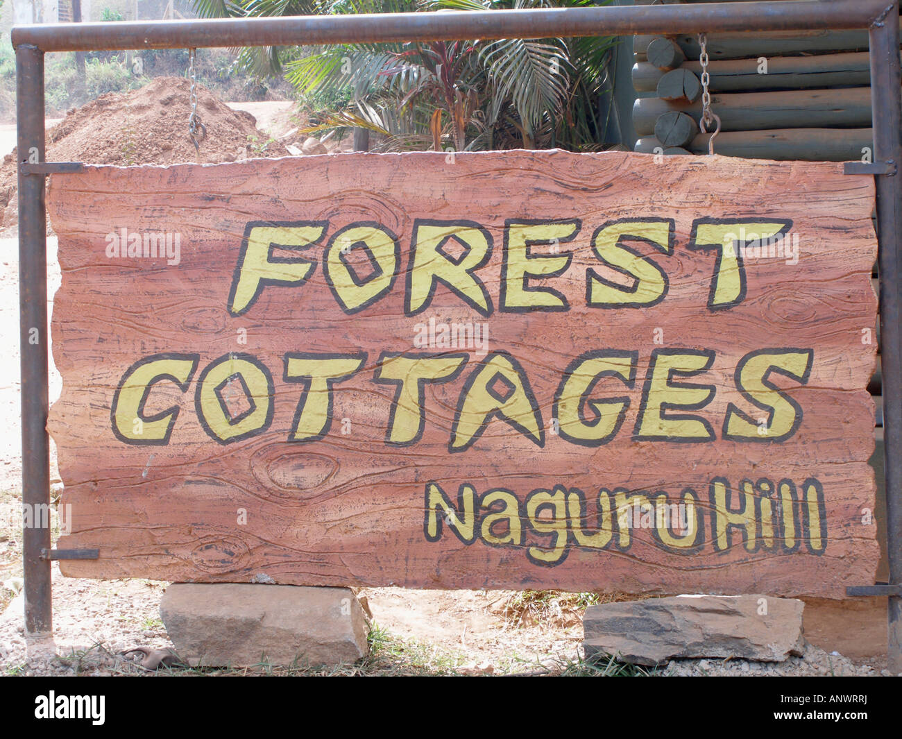 Sign for Forest Cottages Hotel, Kampala, Uganda Stock Photo - Alamy