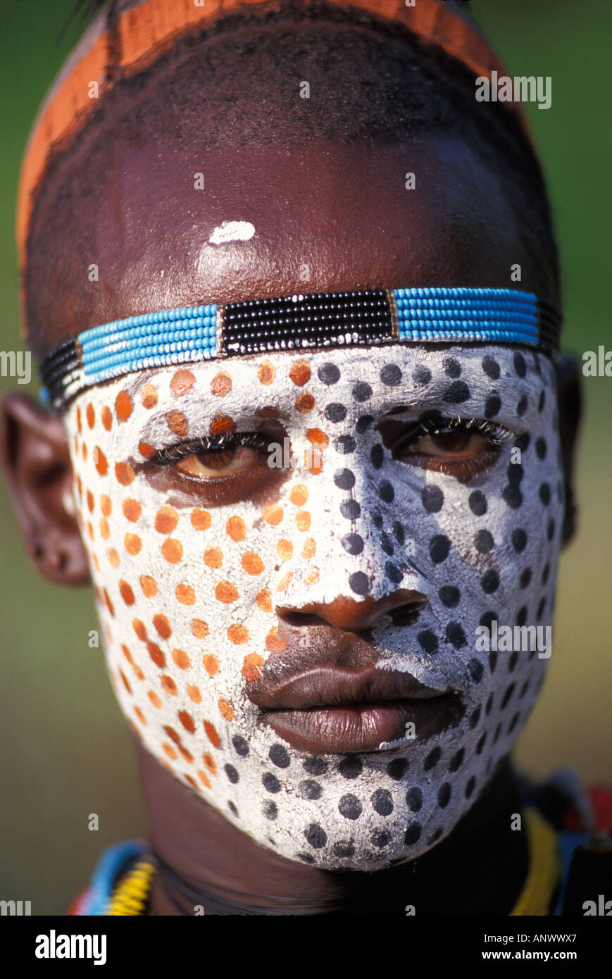 Karo tribe man with body paint in the Omo River region of Ethiopia (MR ...