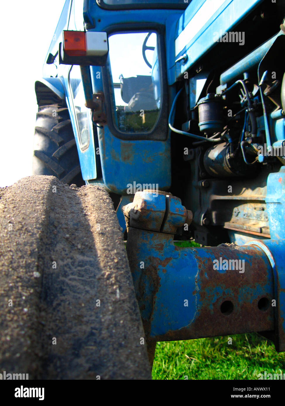 Underside view of tractor from ground level Stock Photo - Alamy