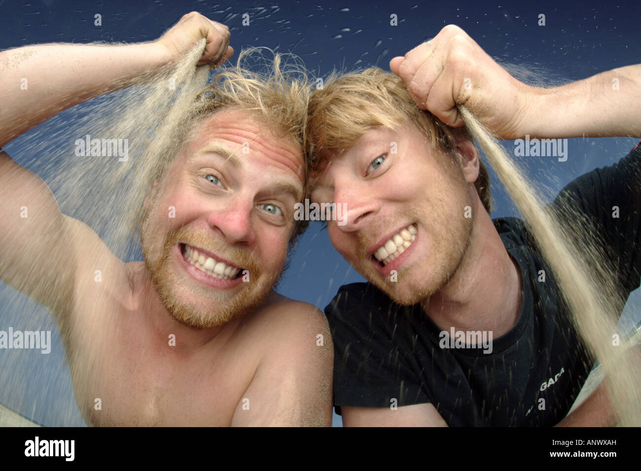 Crazy young man grinning camera hi-res stock photography and images - Alamy