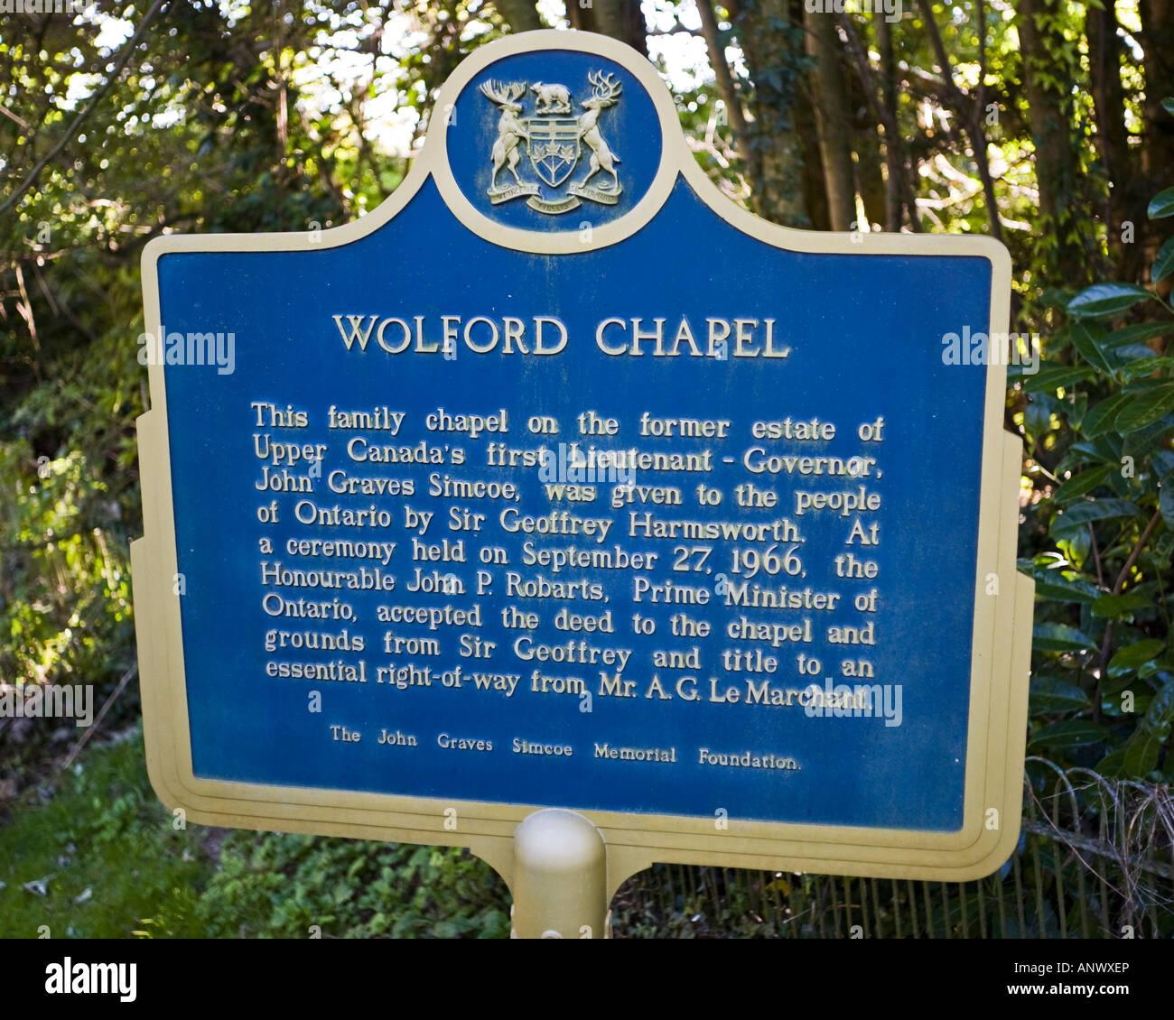 Historical information sign at Wolford Chapel near Honiton, Devon ...