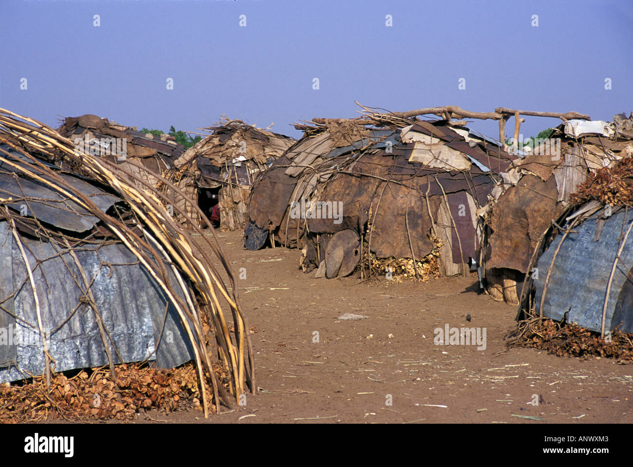 Huts of the Geleb tribe, in the Omo region of Ehiopia, Africa Stock ...