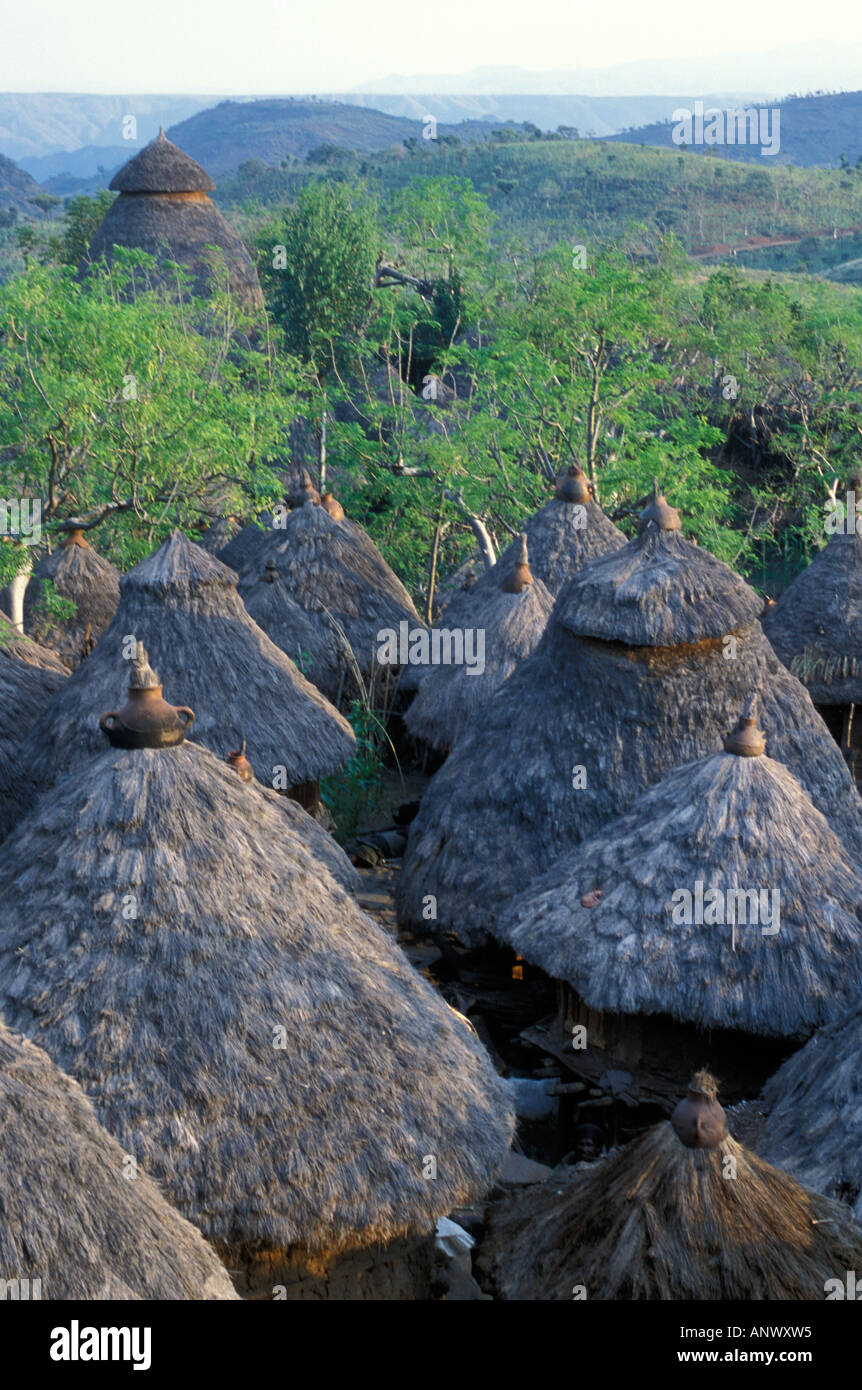 Africa, Ethiopia, Skyline of a Konso Village in Ethiopia's Omo Region ...