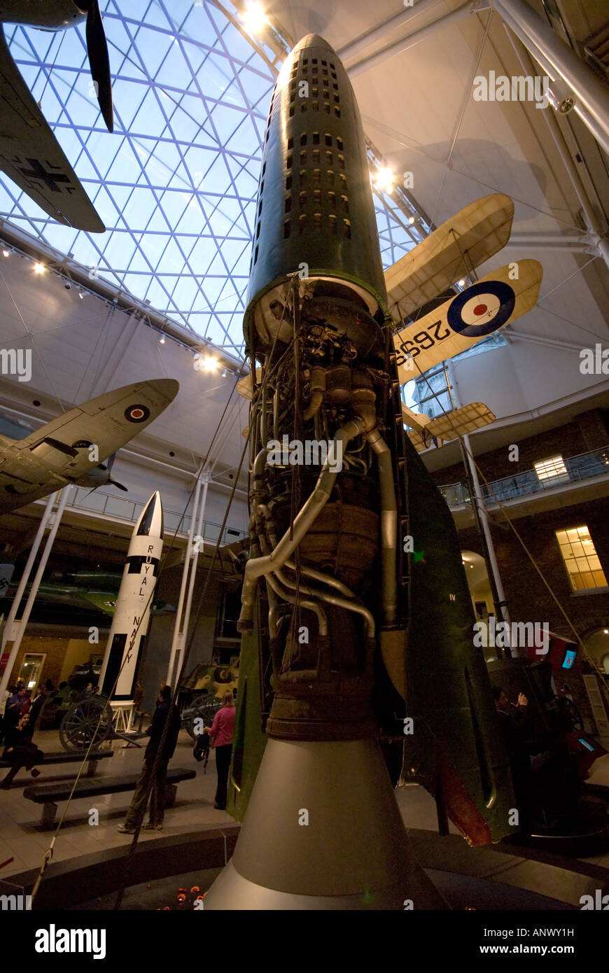 rocket bomb open imperial war museum london Stock Photo - Alamy