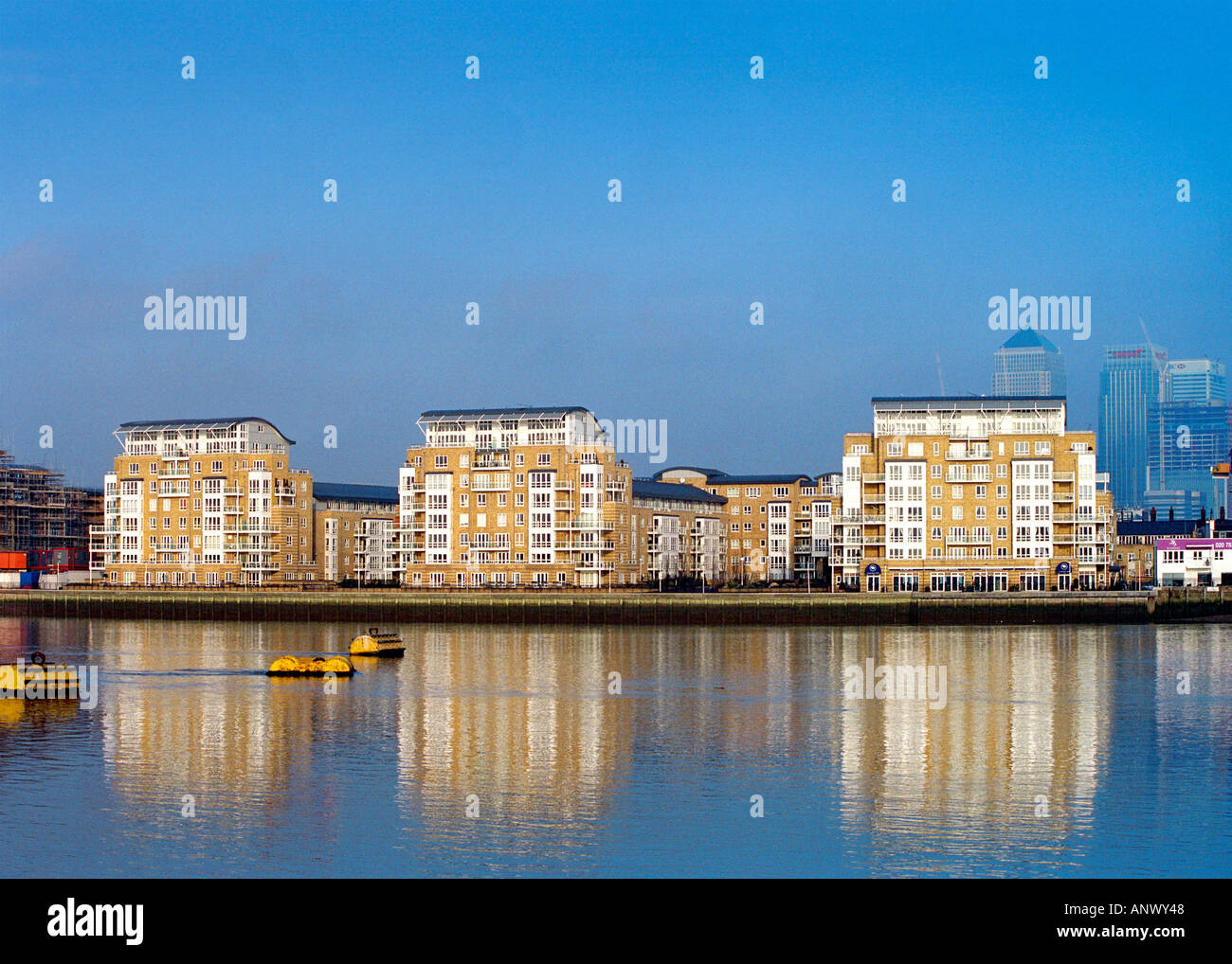 lockes wharf isle of dogs shot from across river thames london england ...