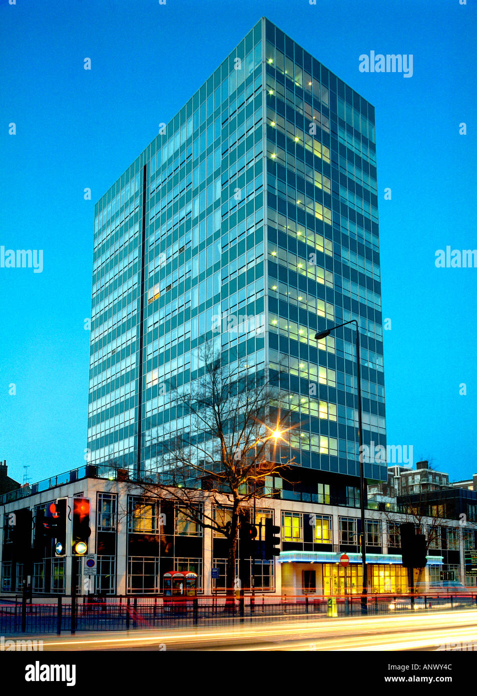 marathon house marylebone london england uk night time dusk evening ...