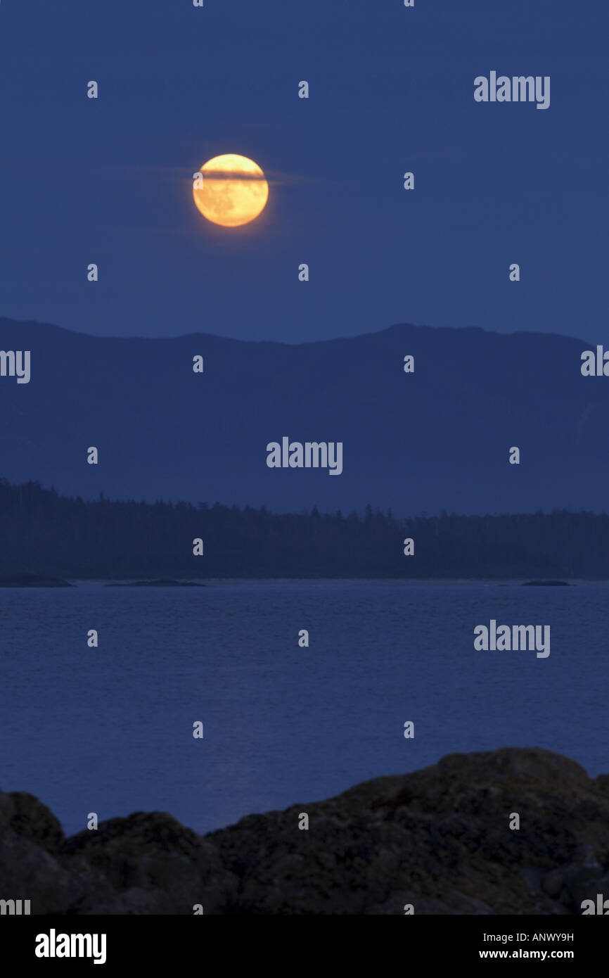 moon over the westcoast of Vancouver Island, Canada, Vancouver Island ...