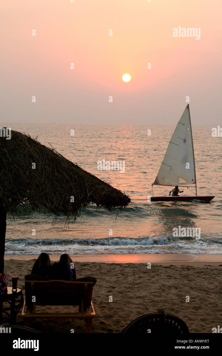 relaxing at the beach in byndoor,south india Stock Photo - Alamy