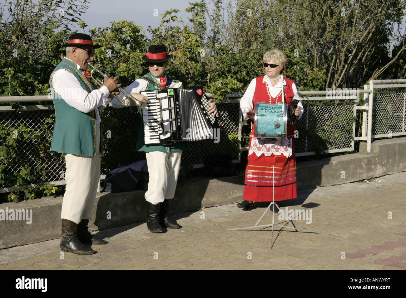 native street musicians in traditional costumes, Poland, Pomerania ...
