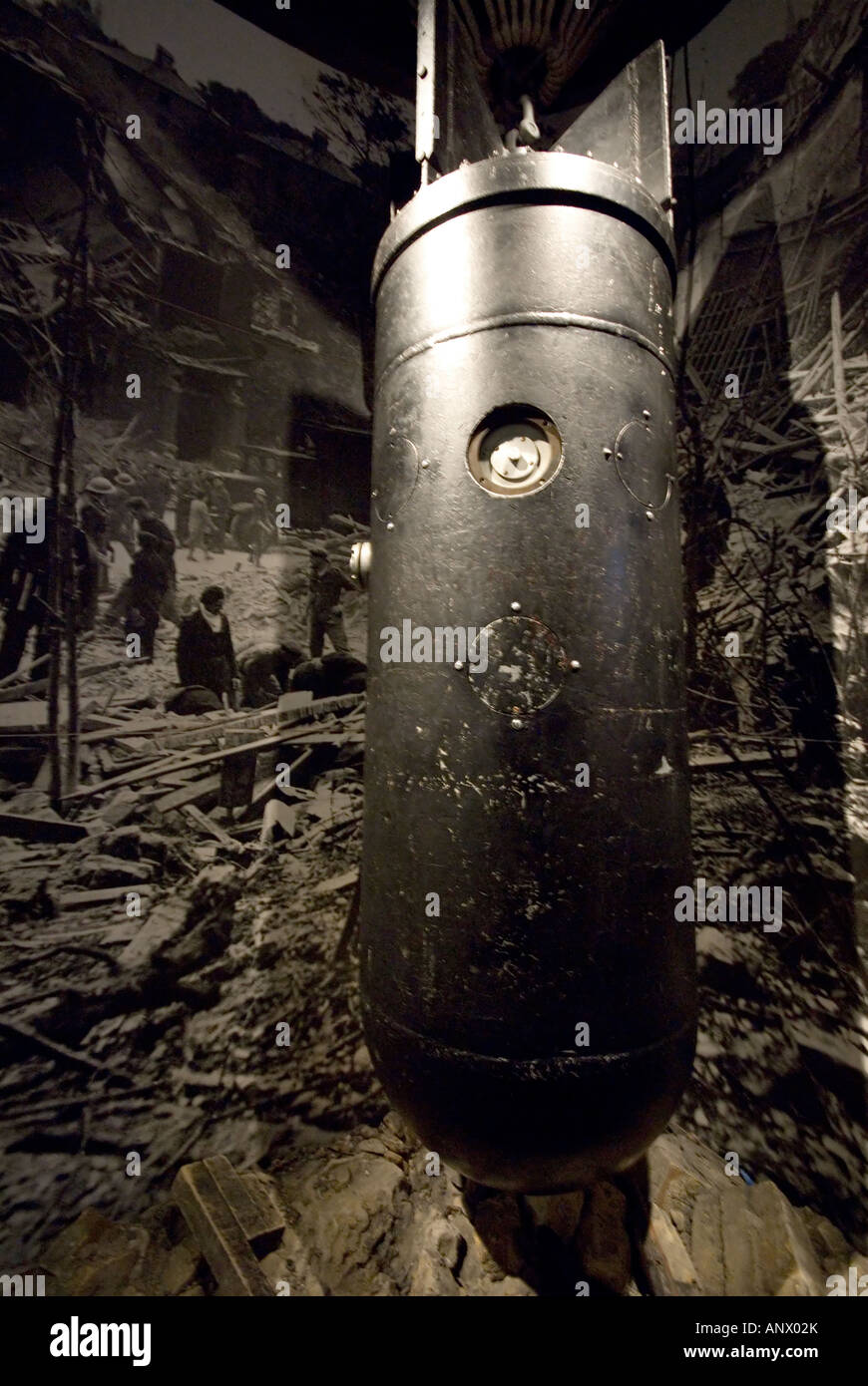german parachute mine in the imperial war museum in london Stock Photo ...