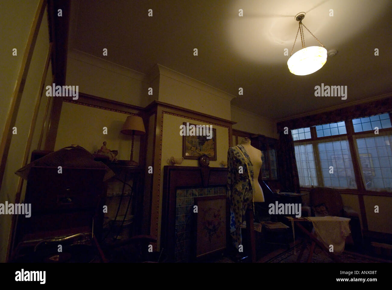 inside living room an house in war time imperial war museum in london ...