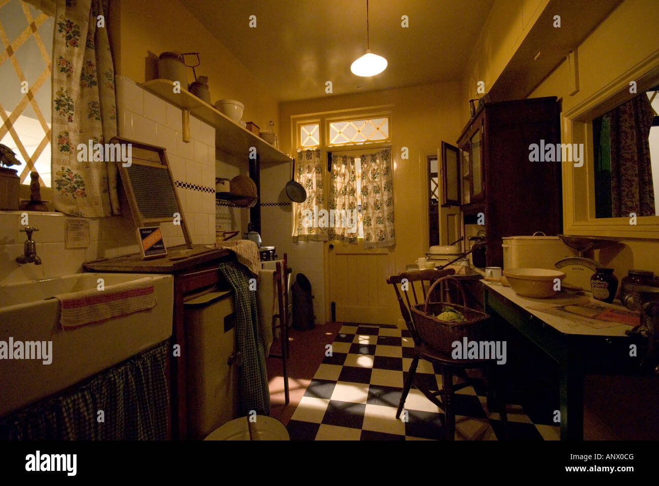 inside kitchen an house in war time imperial war museum in london Stock ...