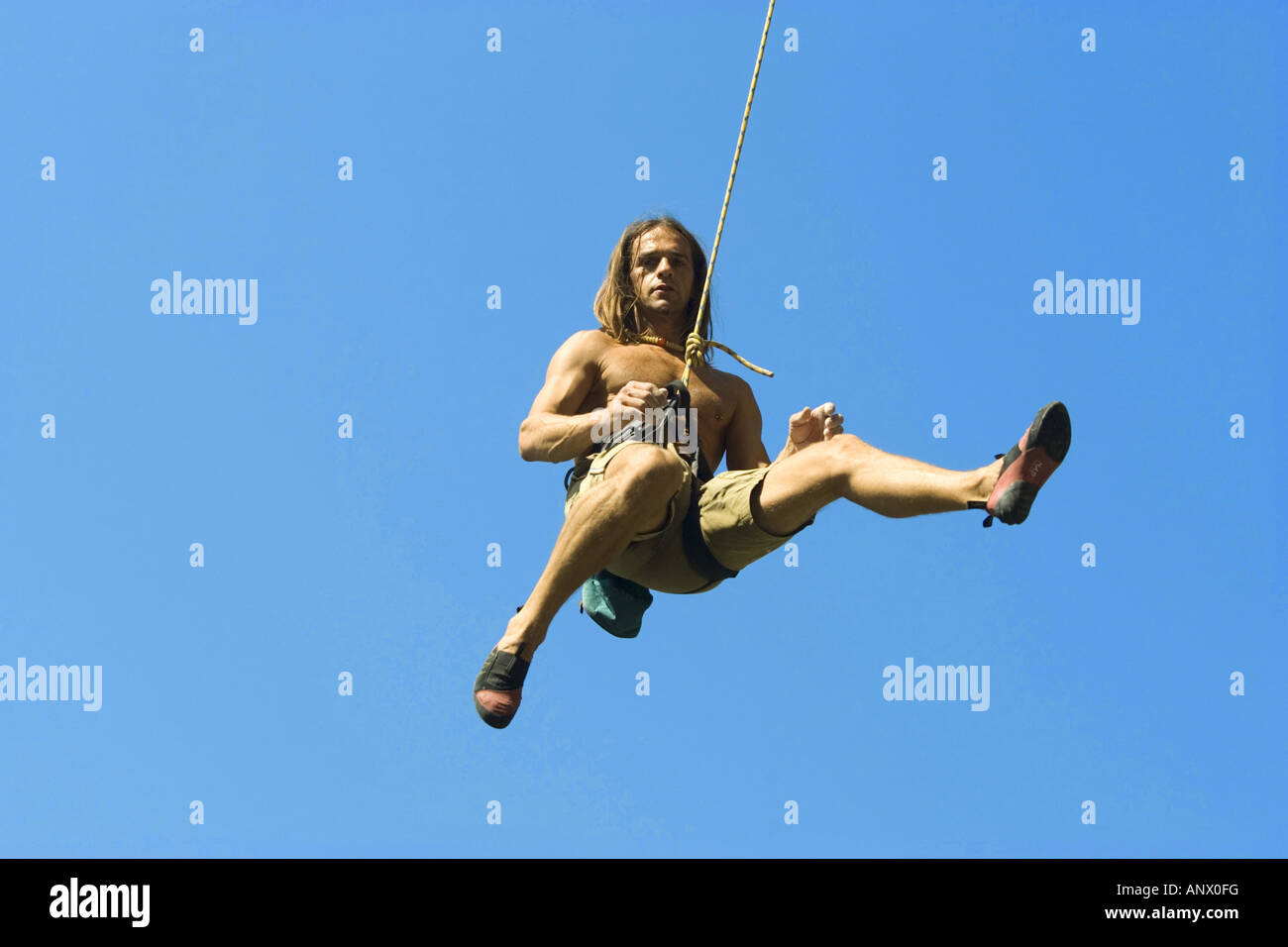 climber rappelling, Italy, Lake Garda Stock Photo - Alamy