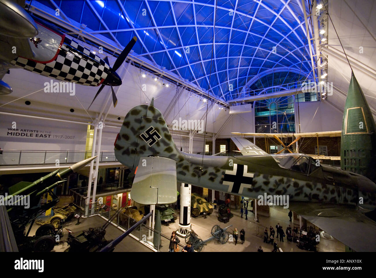airplain with black cross nazi swastika three-bladed wing blue ceiling ...