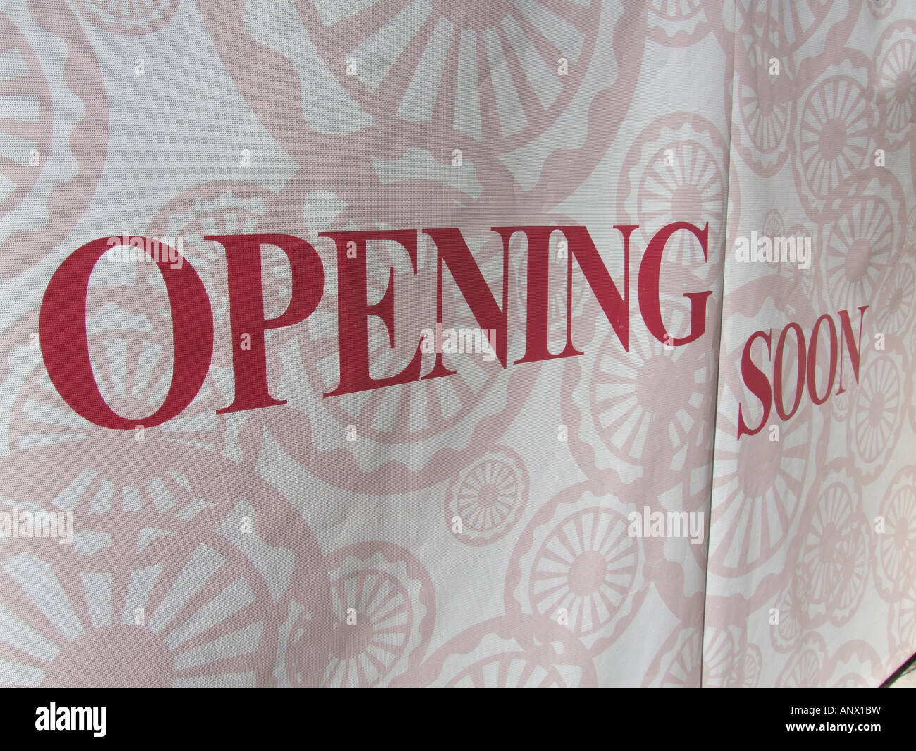 opening soon sign in shop window in rome Stock Photo - Alamy