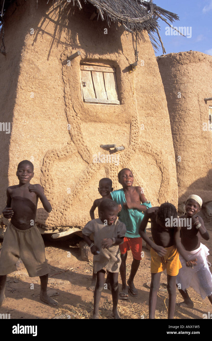 Children playing in the village on Konga, in Mali, Africa. (MR Stock ...