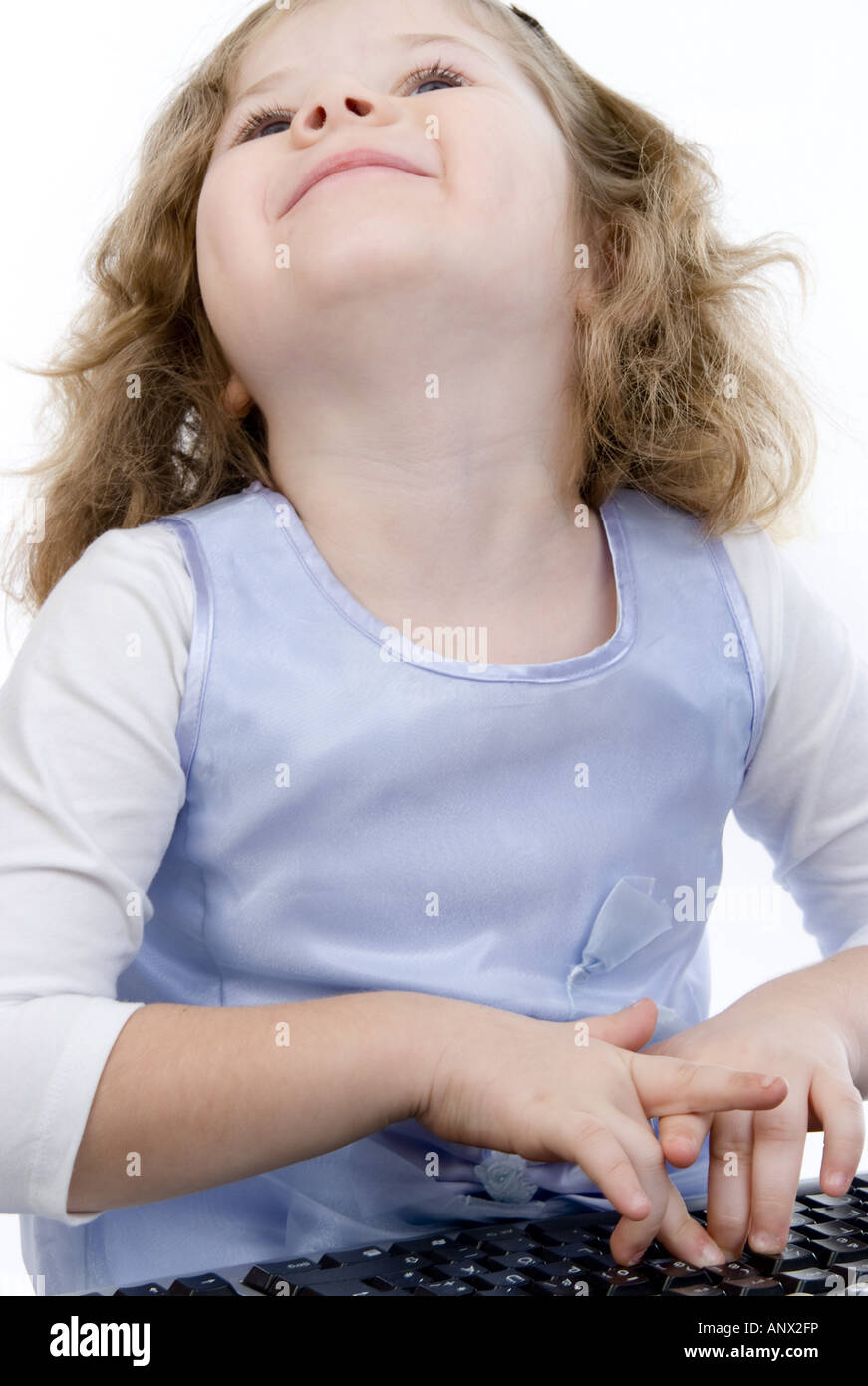 girl with keyboard Stock Photo - Alamy