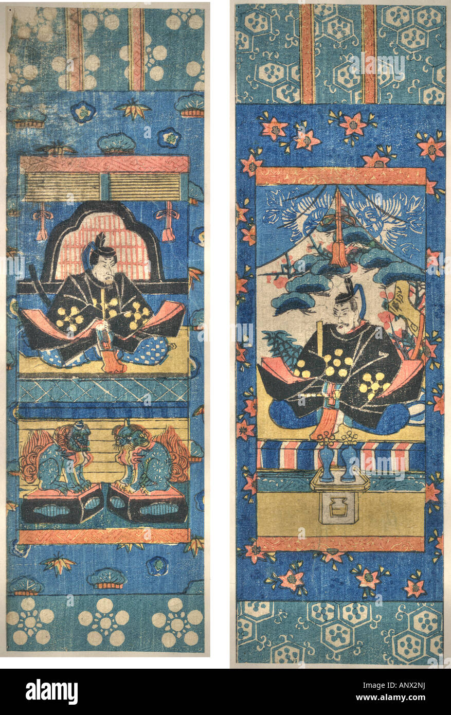 Miniature scroll painting of Tenjin turned to the right Art shows ...