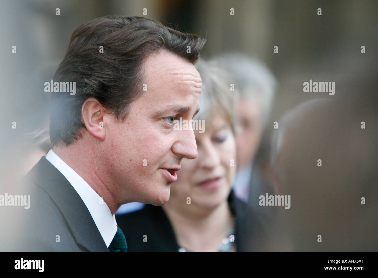David camera talking to reporters at the conservative party leadership ...