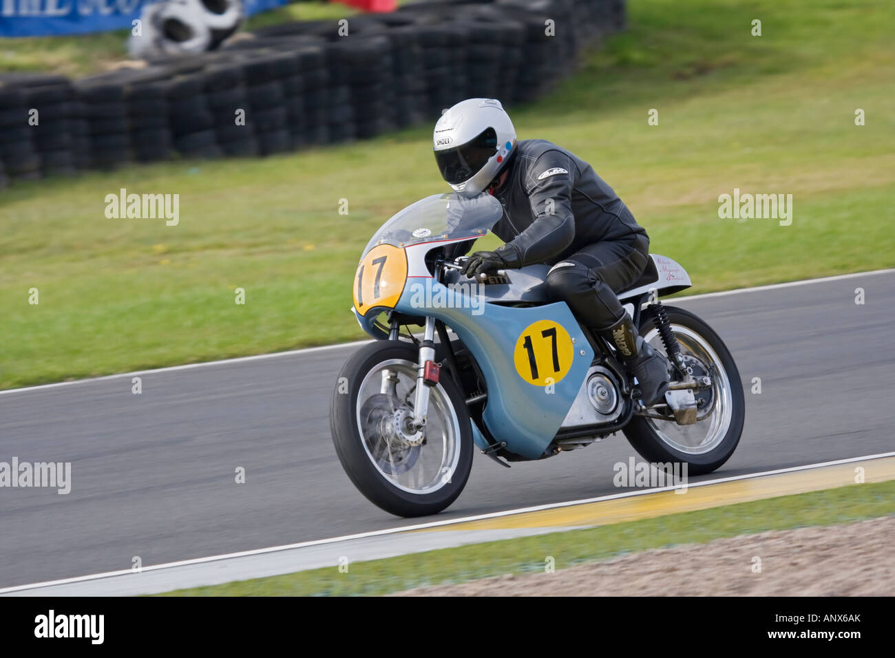 Vintage motorbike racing at Knockhill circuit Fife Scotland Stock Photo ...