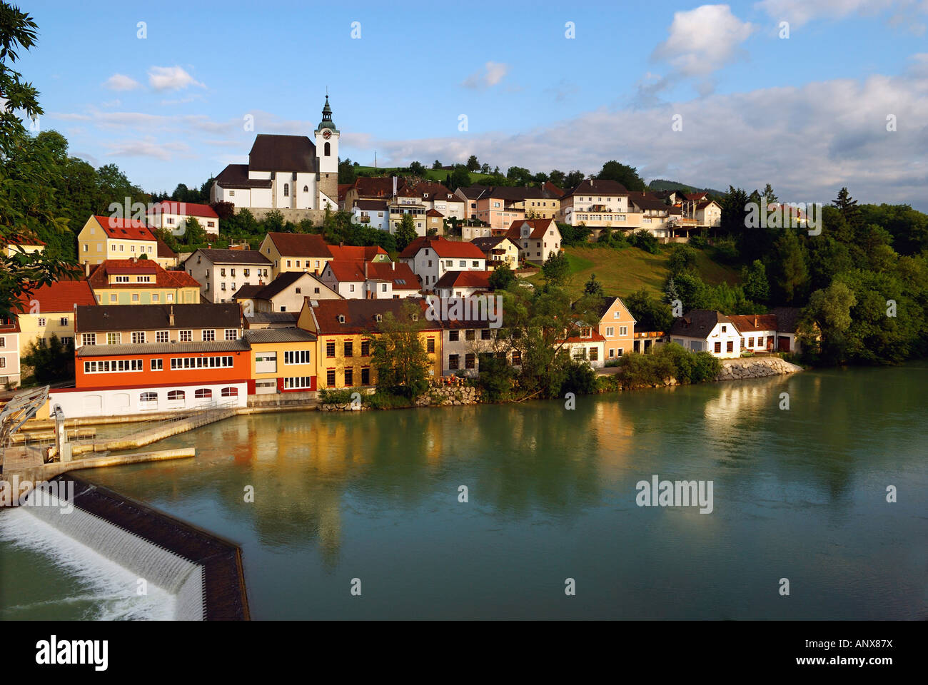 Gruenberg and Steyr River, Austria Stock Photo - Alamy