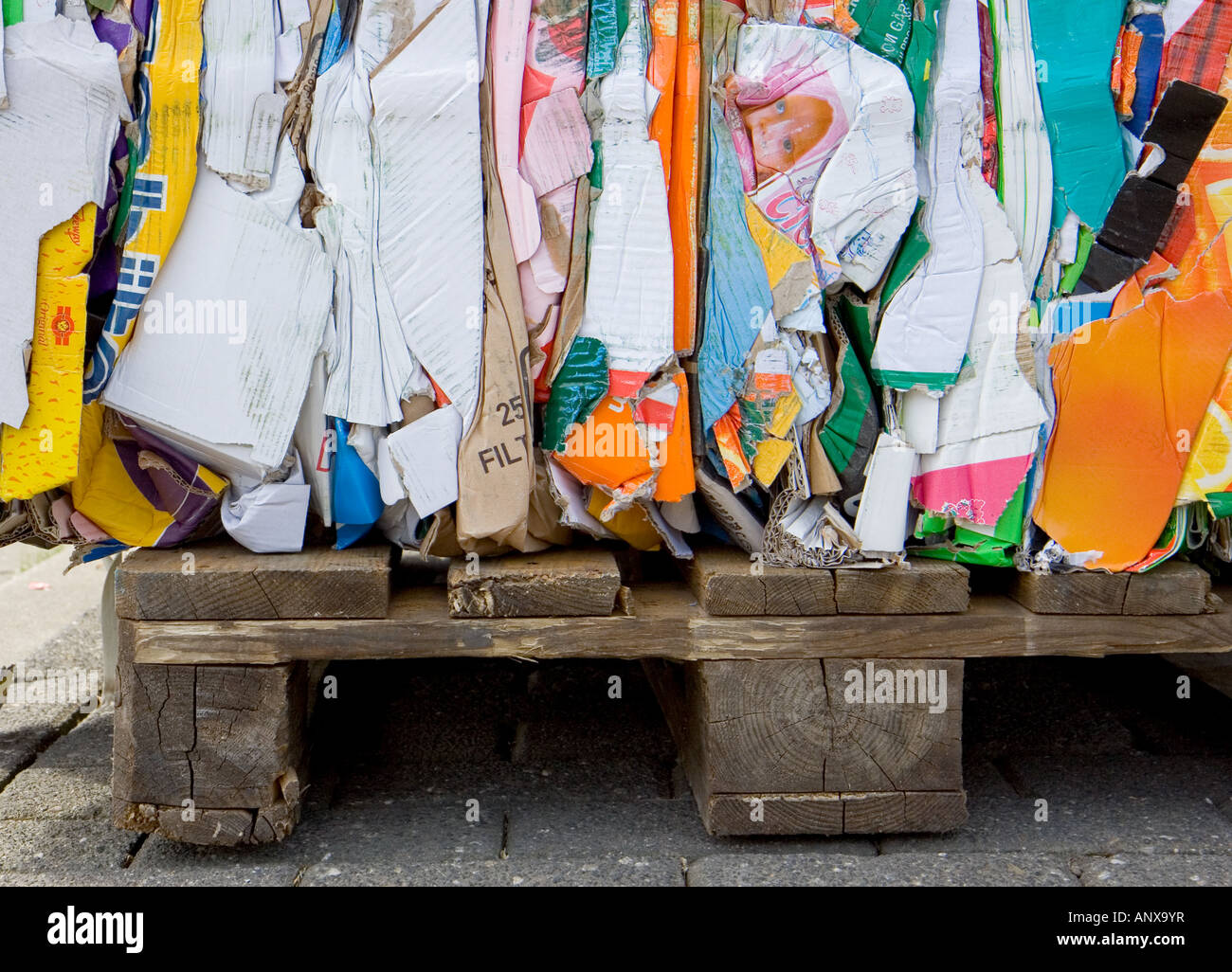 Pressed cartons for recycling Stock Photo - Alamy