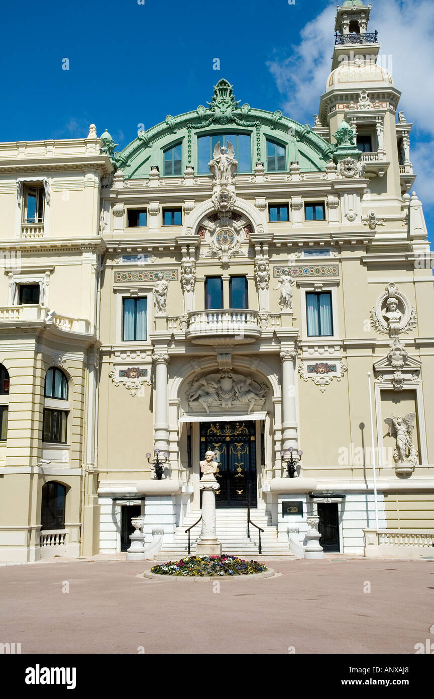 A vertical picture showing the frontage of the Opera House in Monte ...