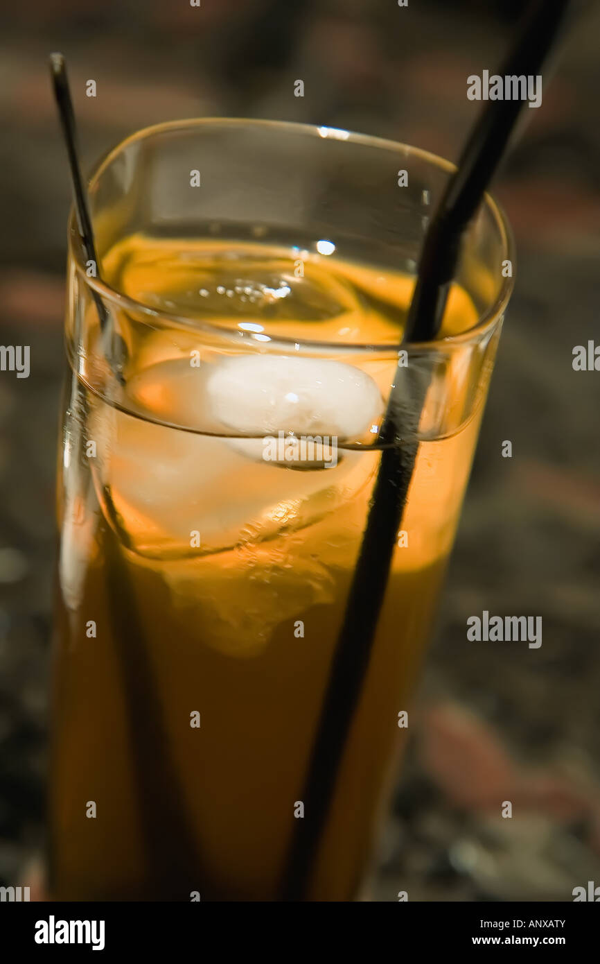 Cold Ice Tea Drink with Cubes Stock Photo - Alamy