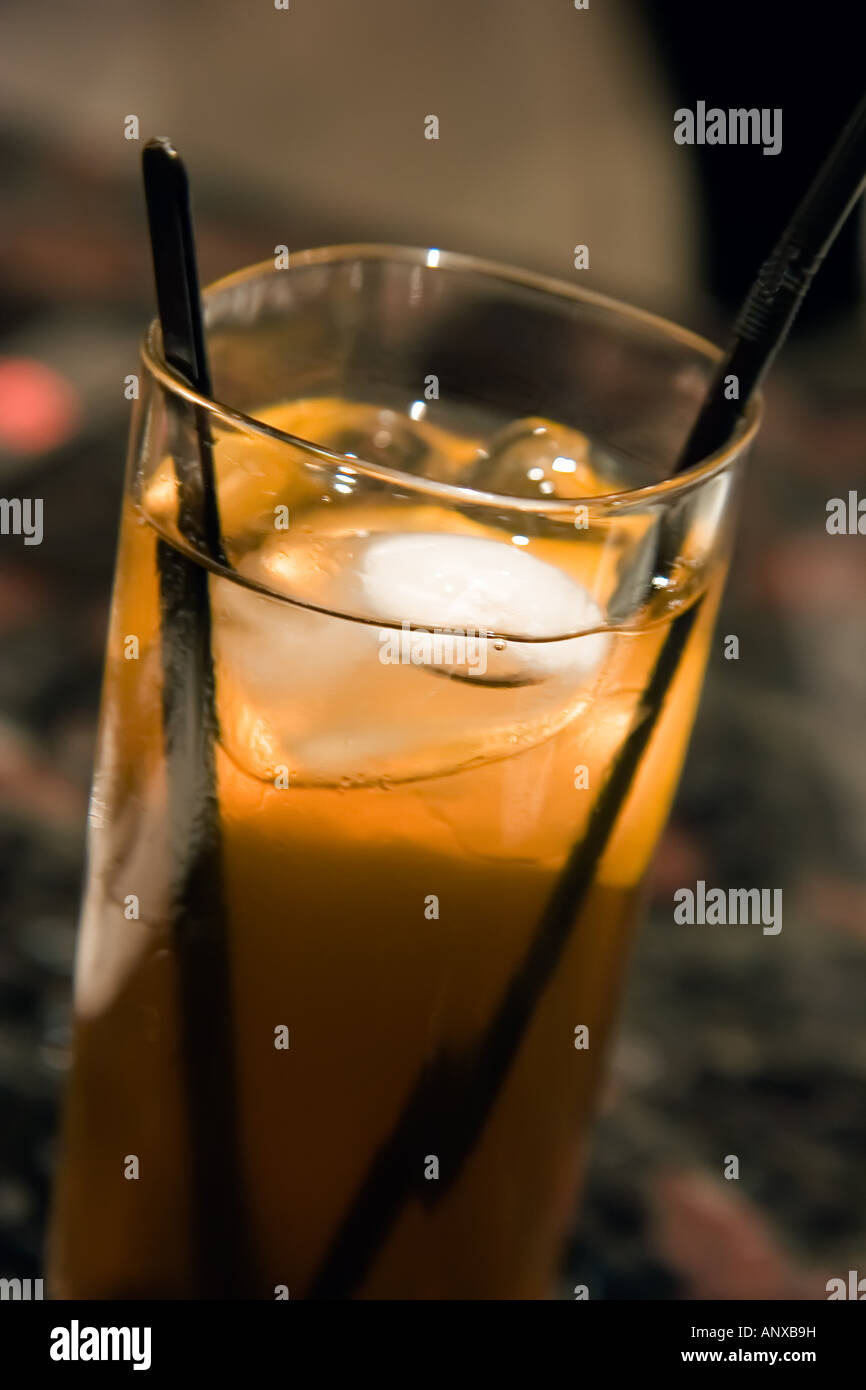 Cold Ice Tea Drink with Cubes Stock Photo - Alamy