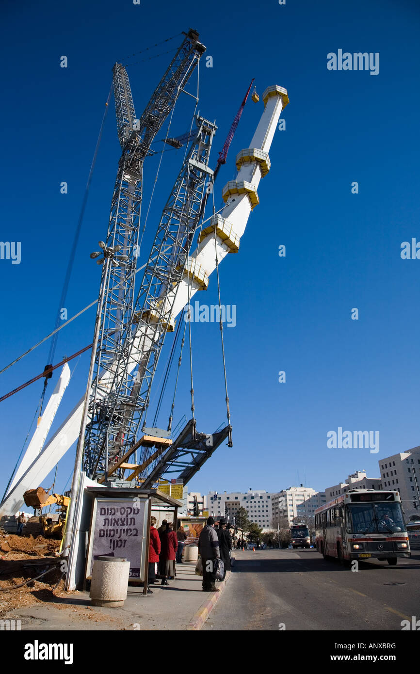 Stock Photo of Calatrava Suspension Bridge Construction in Jerusalem ...